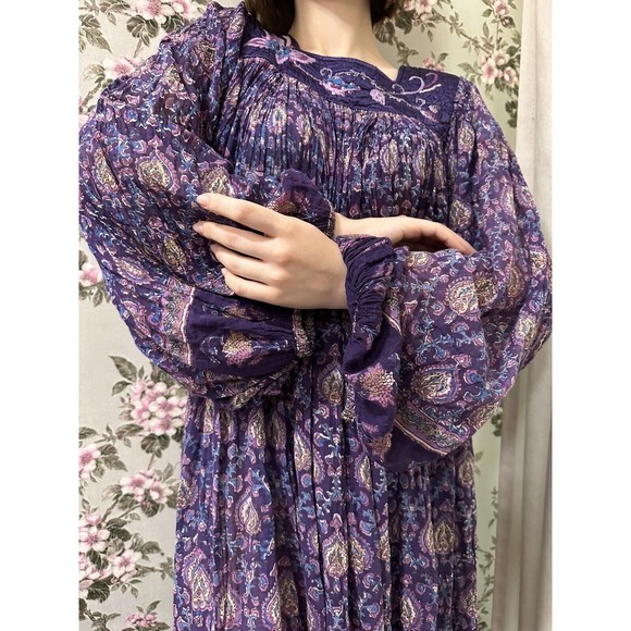 Phool | Dresses | Rare Vtg Phool 7s Purple Beads Retro Puff Sleeves ...